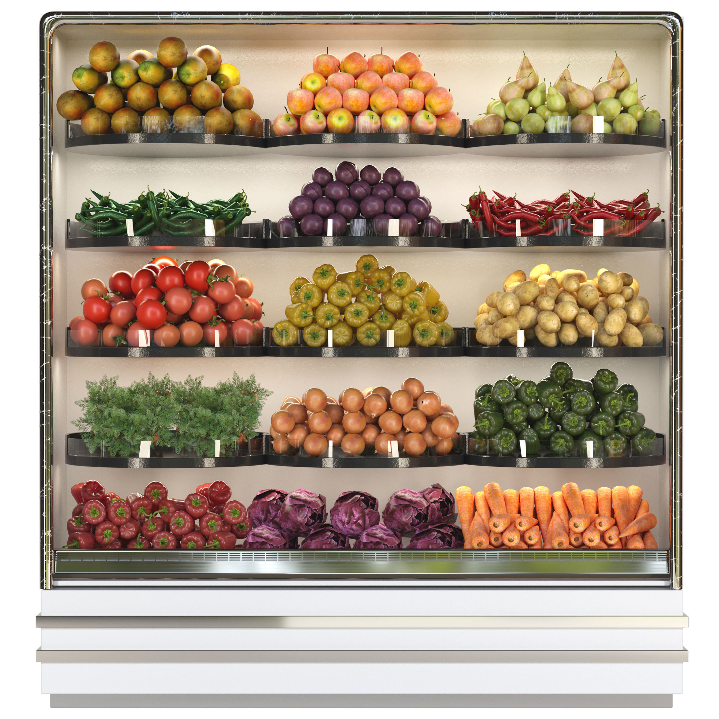 Refrigerator with groceries in the supermarket 3D model | CGTrader