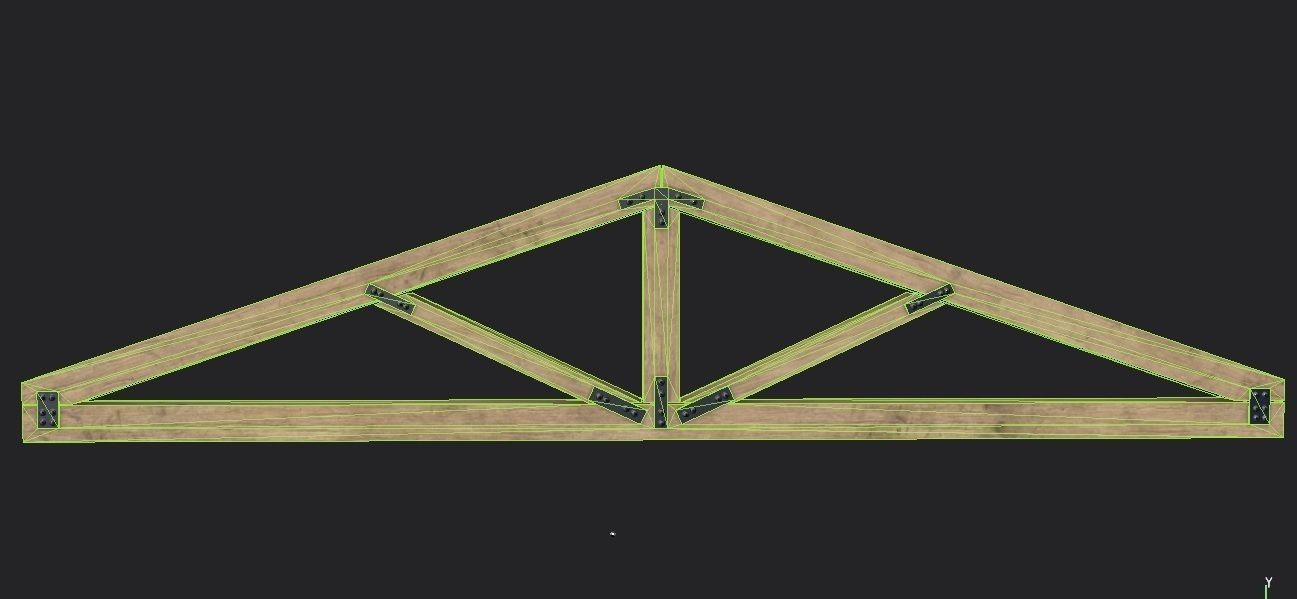 3D model Wooden Roof Truss 02 VR / AR / low-poly | CGTrader