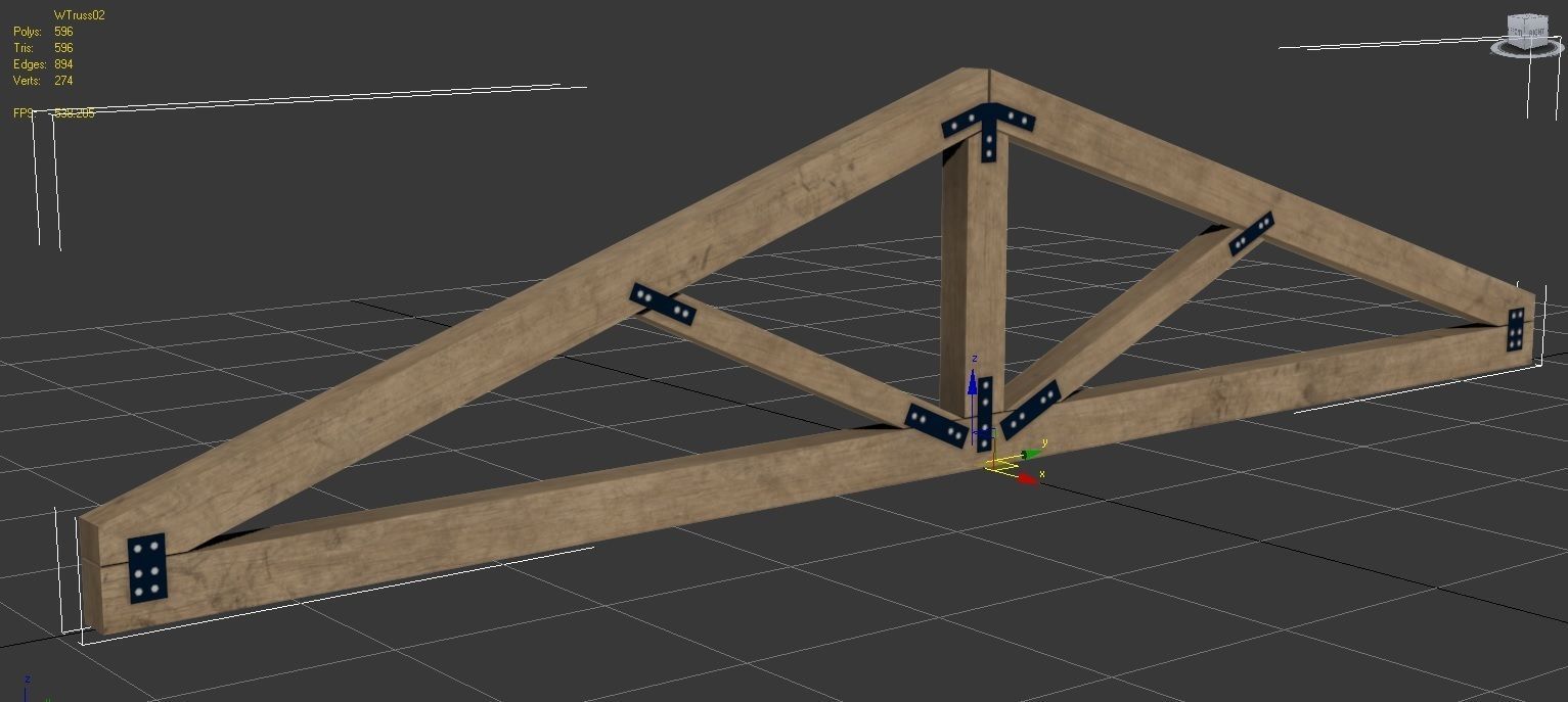 3D model Wooden Roof Truss 02 VR / AR / low-poly | CGTrader