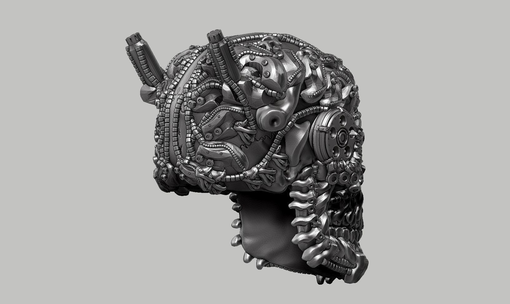 skull robot head a19 3d print model 3D model 3D printable | CGTrader