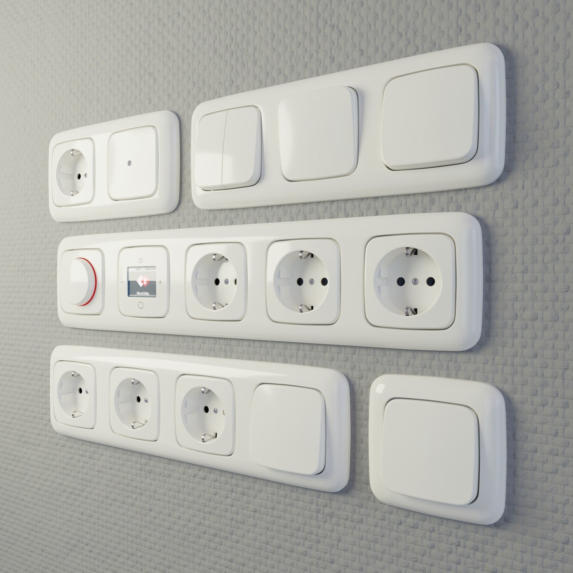 Busch-Jaeger Reflex SI Switches 3D model rigged | CGTrader