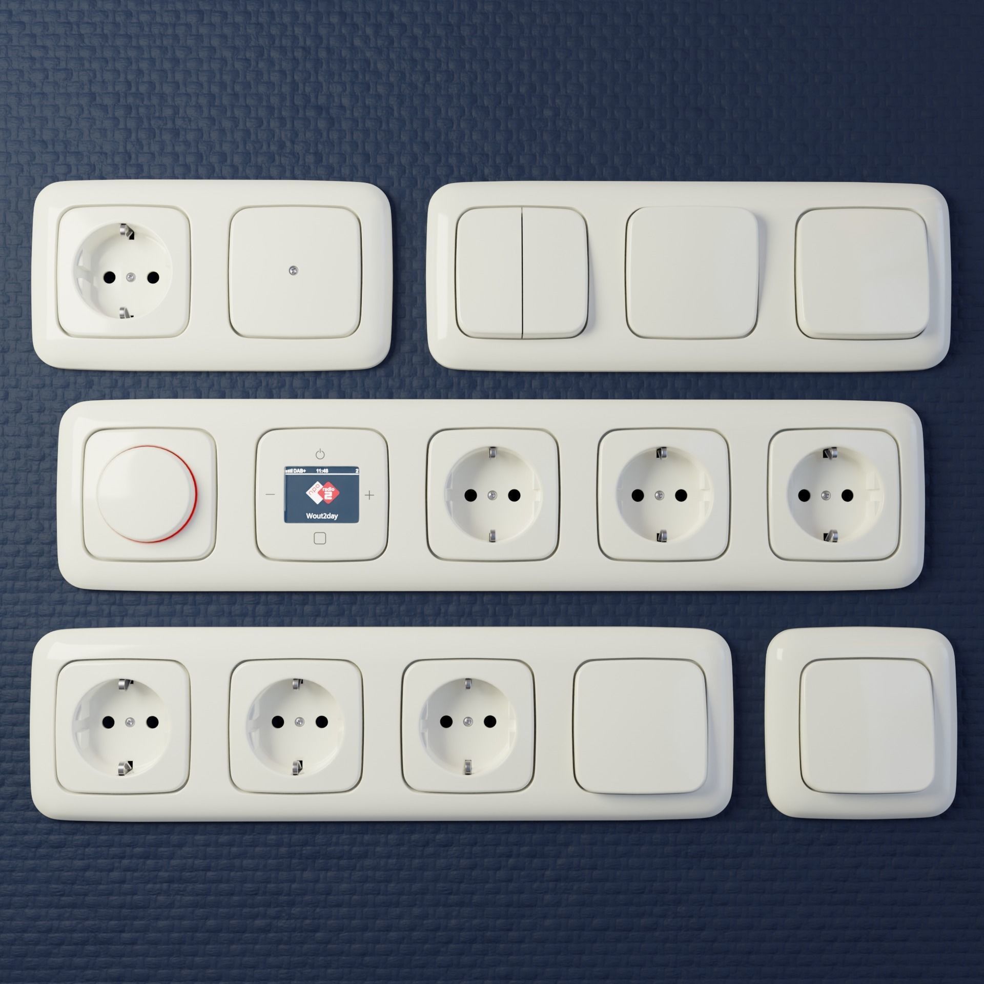 Busch-Jaeger Reflex SI Switches 3D model rigged | CGTrader