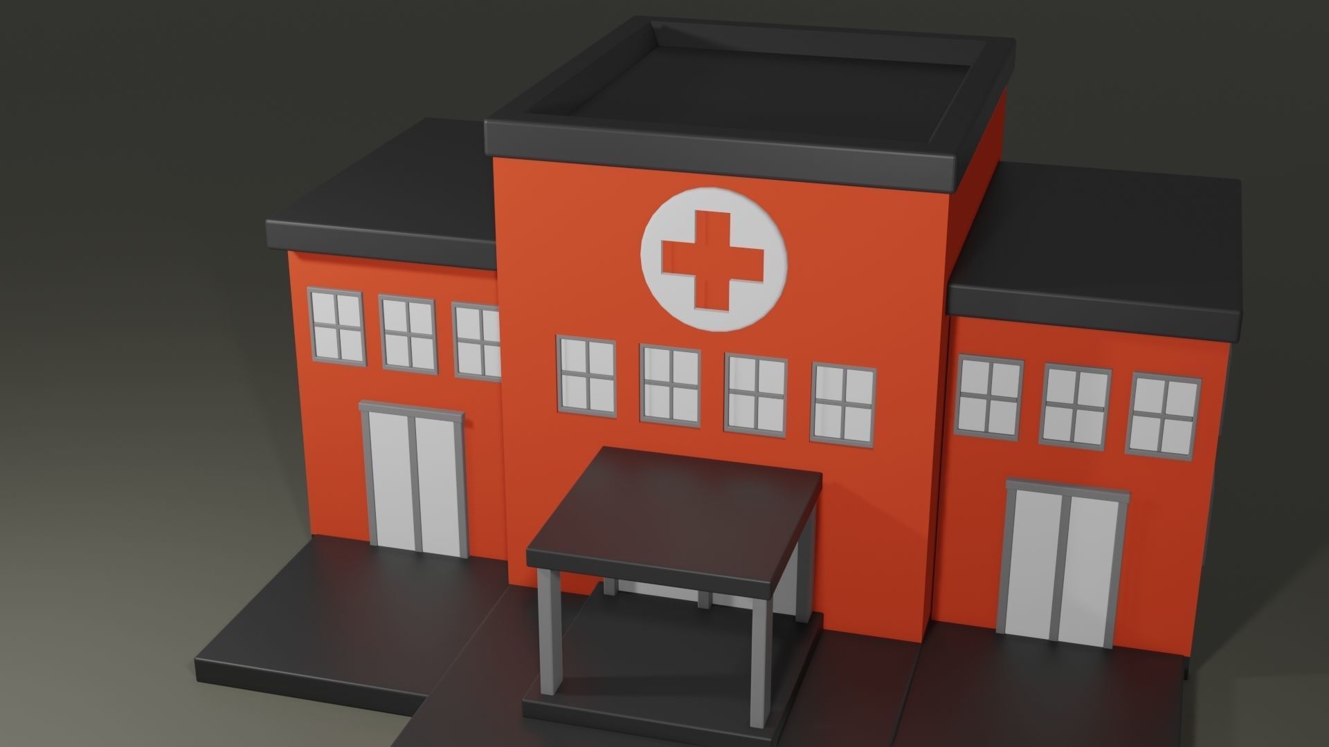 Cartoon Hospital Building 3D model | CGTrader