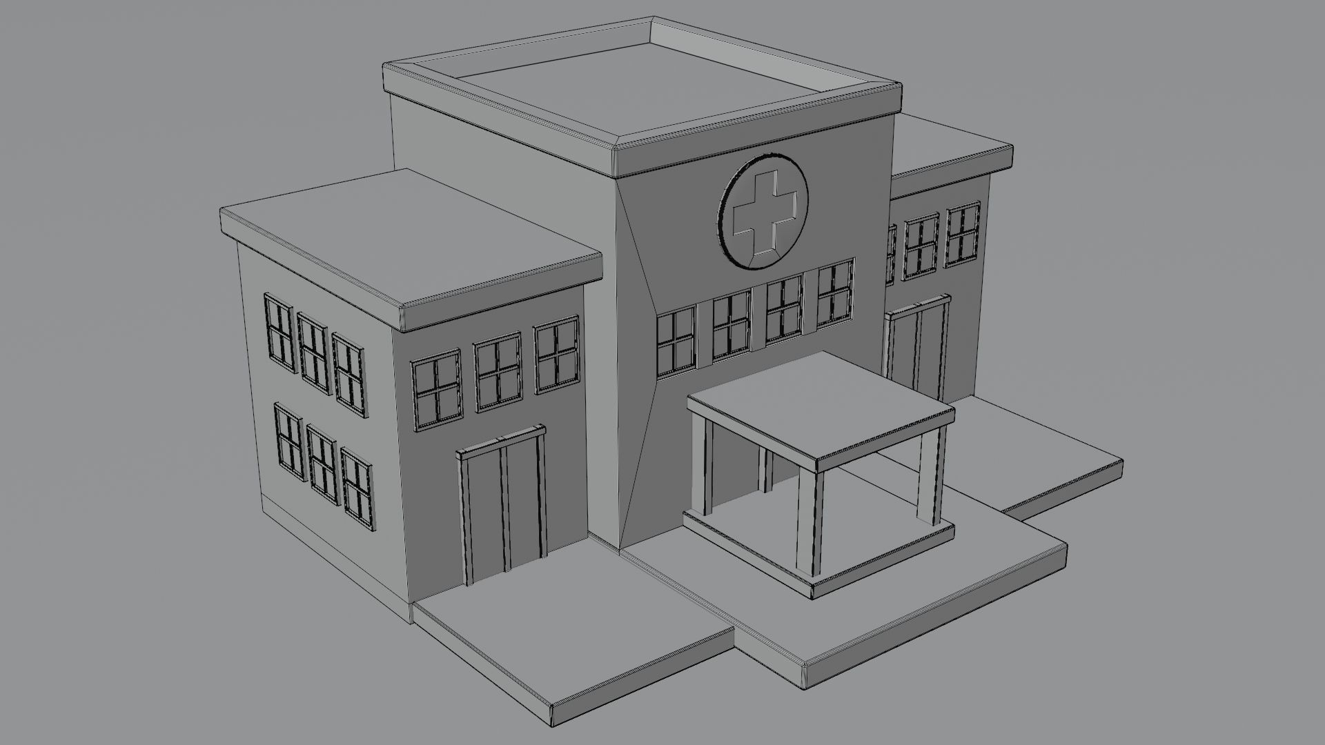 Cartoon Hospital Building 3D model | CGTrader