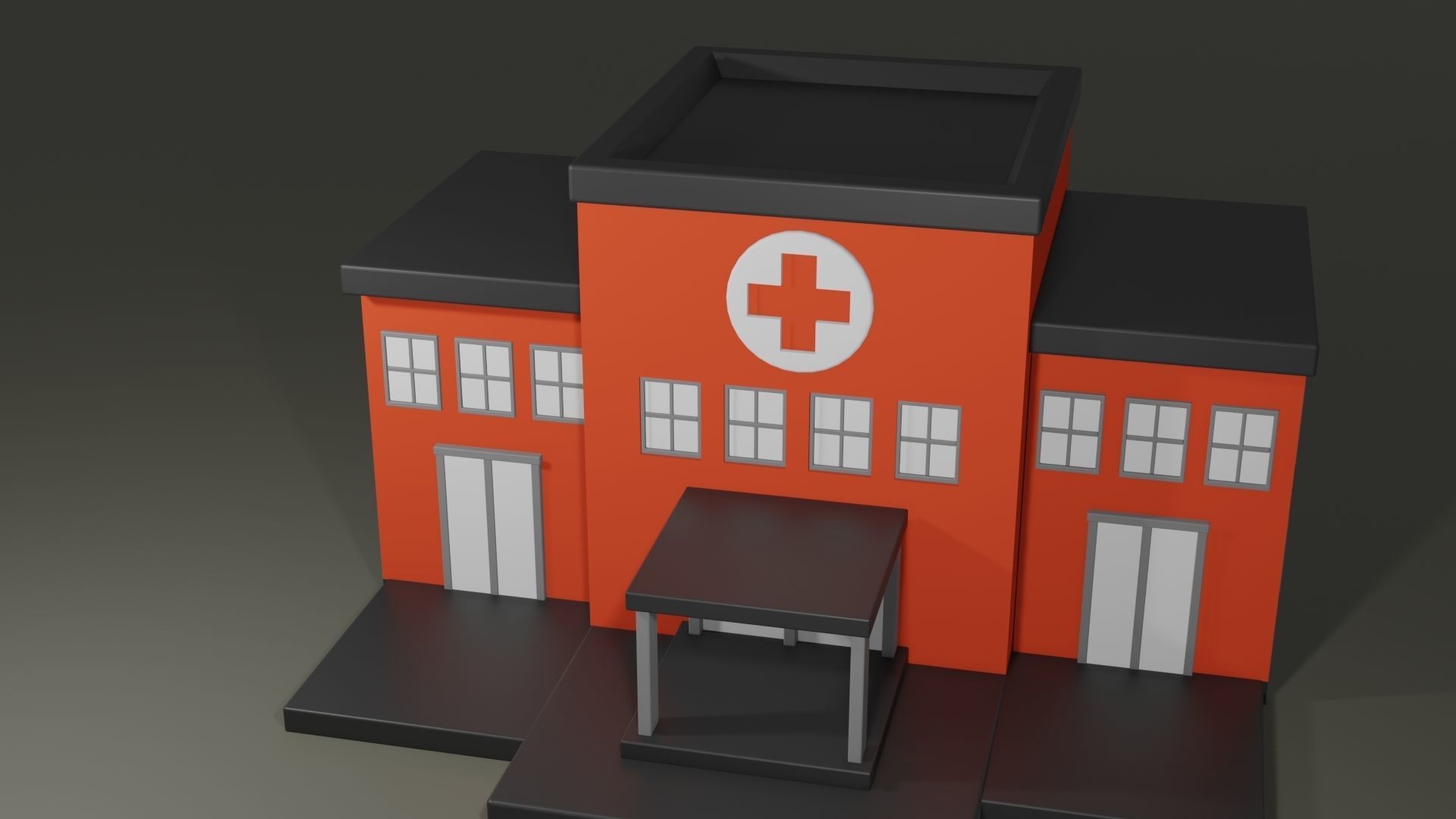 Cartoon Hospital Building 3D model | CGTrader