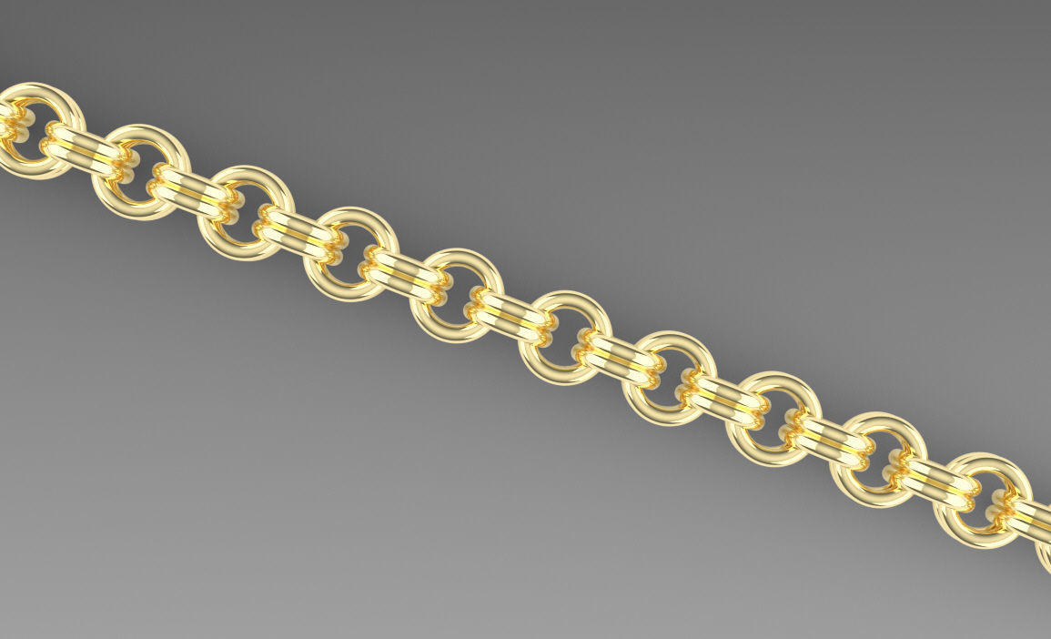 Double ring chain link 3D model 3D printable | CGTrader