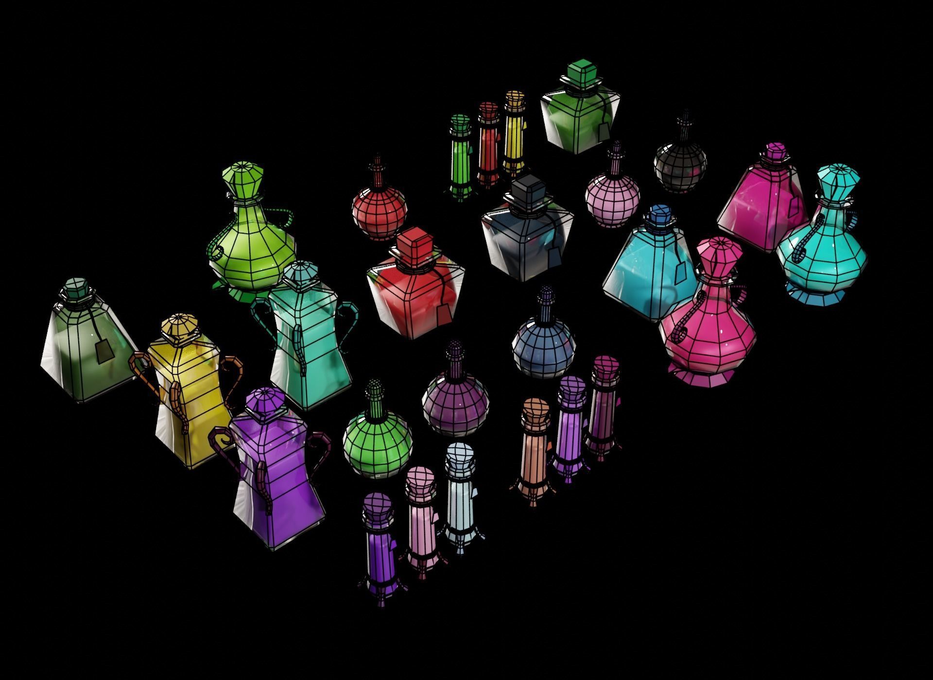 3D model Low Poly Potion Bottle Asset VR / AR / low-poly | CGTrader