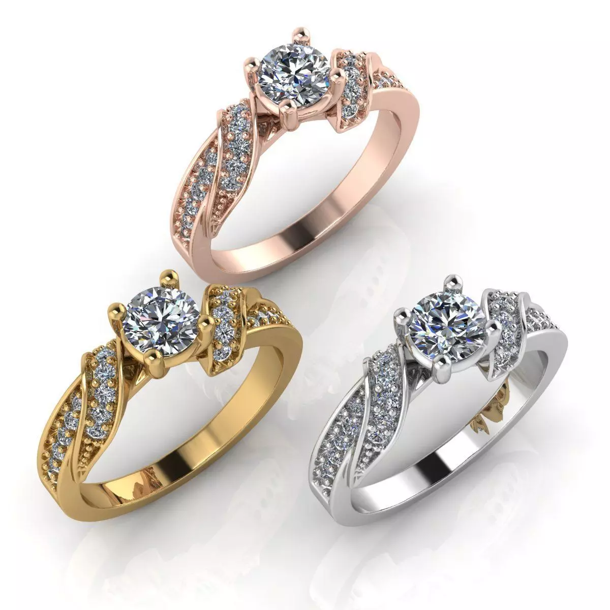 Two Rings 3DM STL OBJ model for 3D printing and CNC 3D model 3D ...