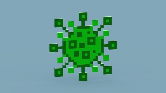 3D model Pixel Corona Virus VR / AR / low-poly | CGTrader