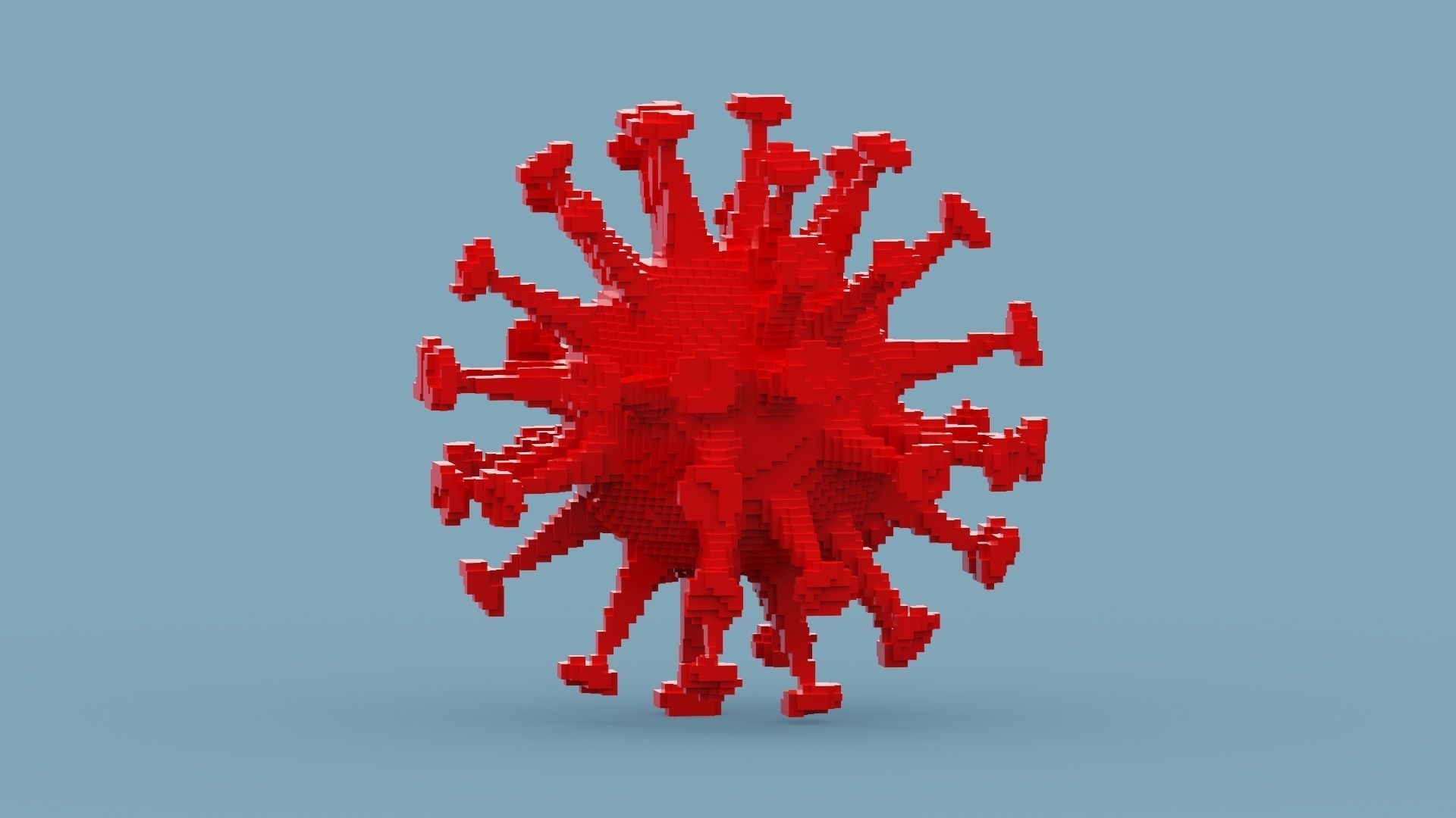 3D model Voxel Red Virus VR / AR / low-poly | CGTrader