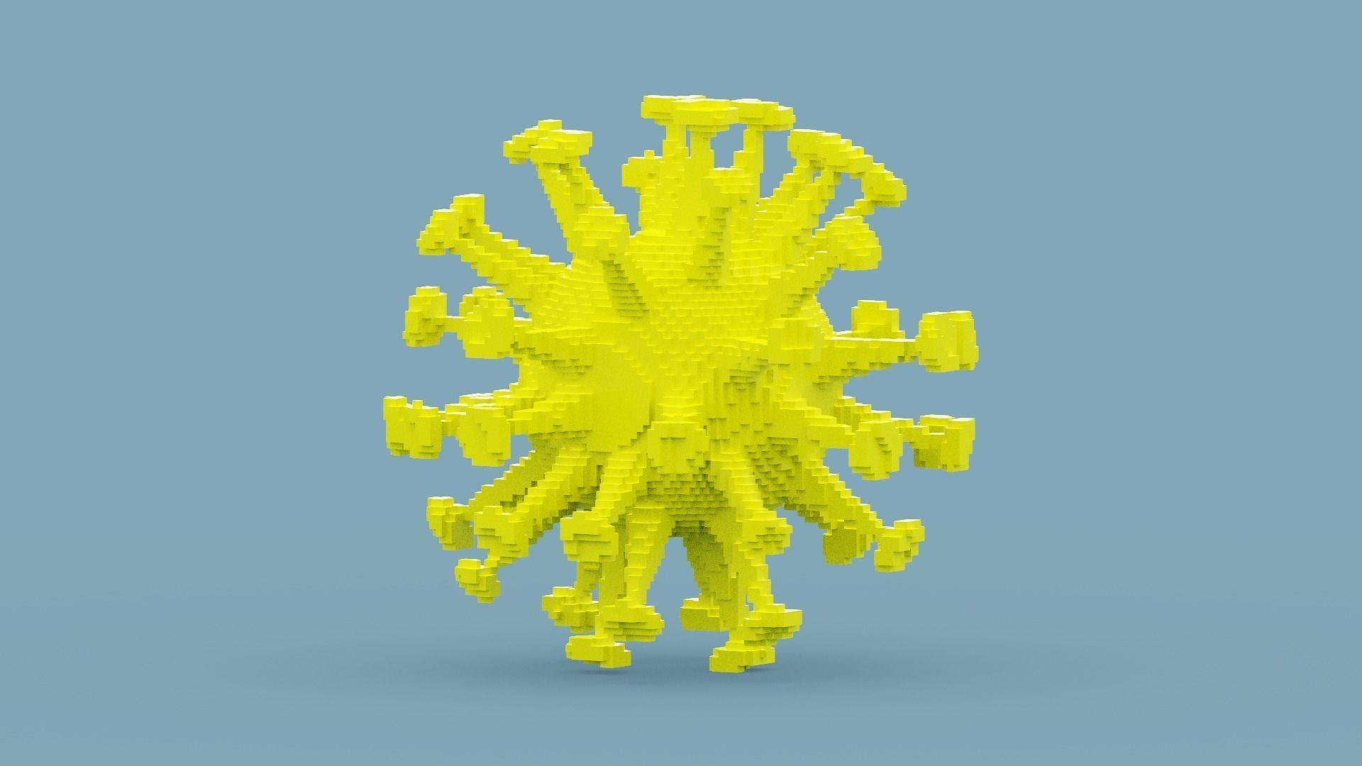3D model Voxel Yellow Virus VR / AR / low-poly | CGTrader