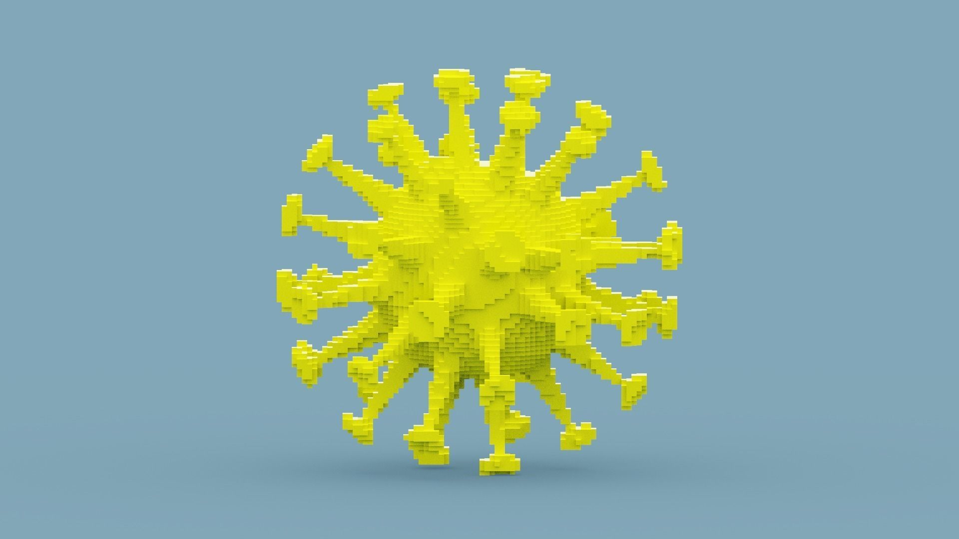 3D model Voxel Yellow Virus VR / AR / low-poly | CGTrader