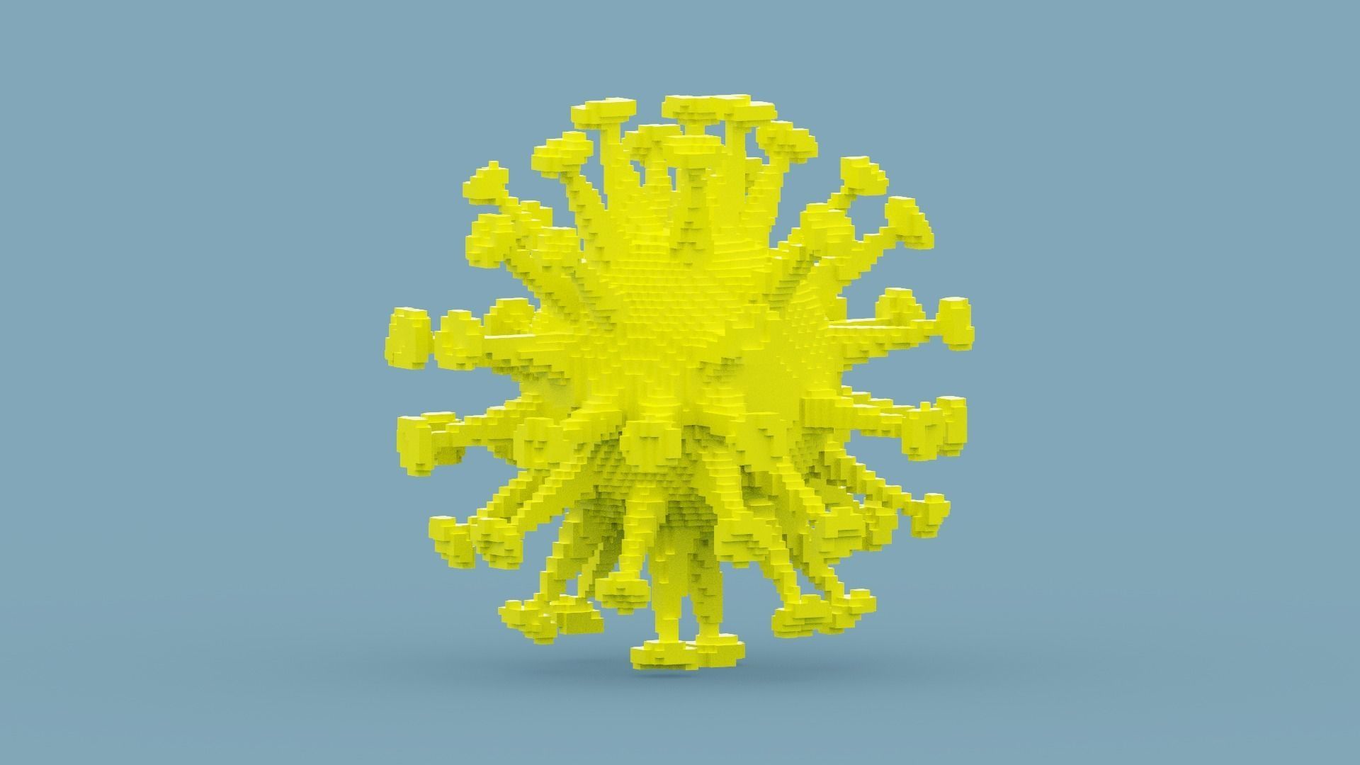 3D model Voxel Yellow Virus VR / AR / low-poly | CGTrader