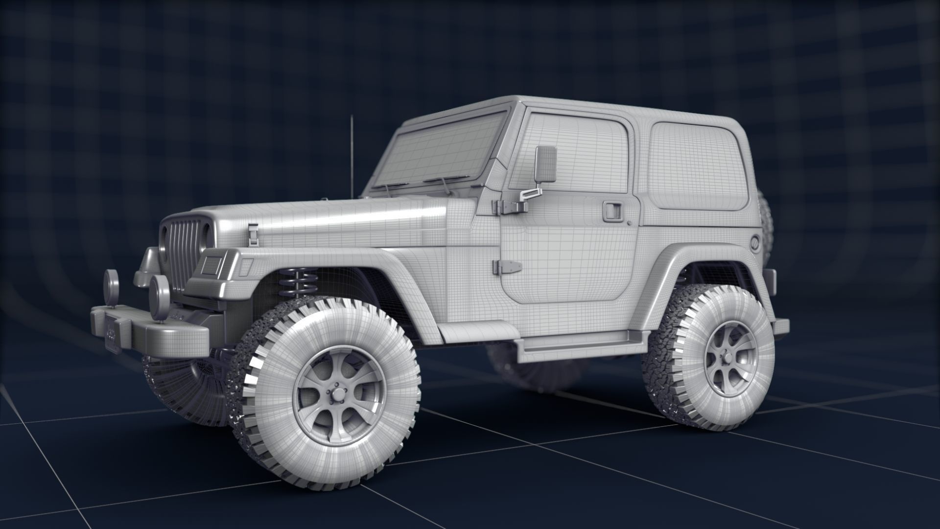 3D model Jeep Wrangler TJ Custom Design Jeep Islander theme VR / AR ...