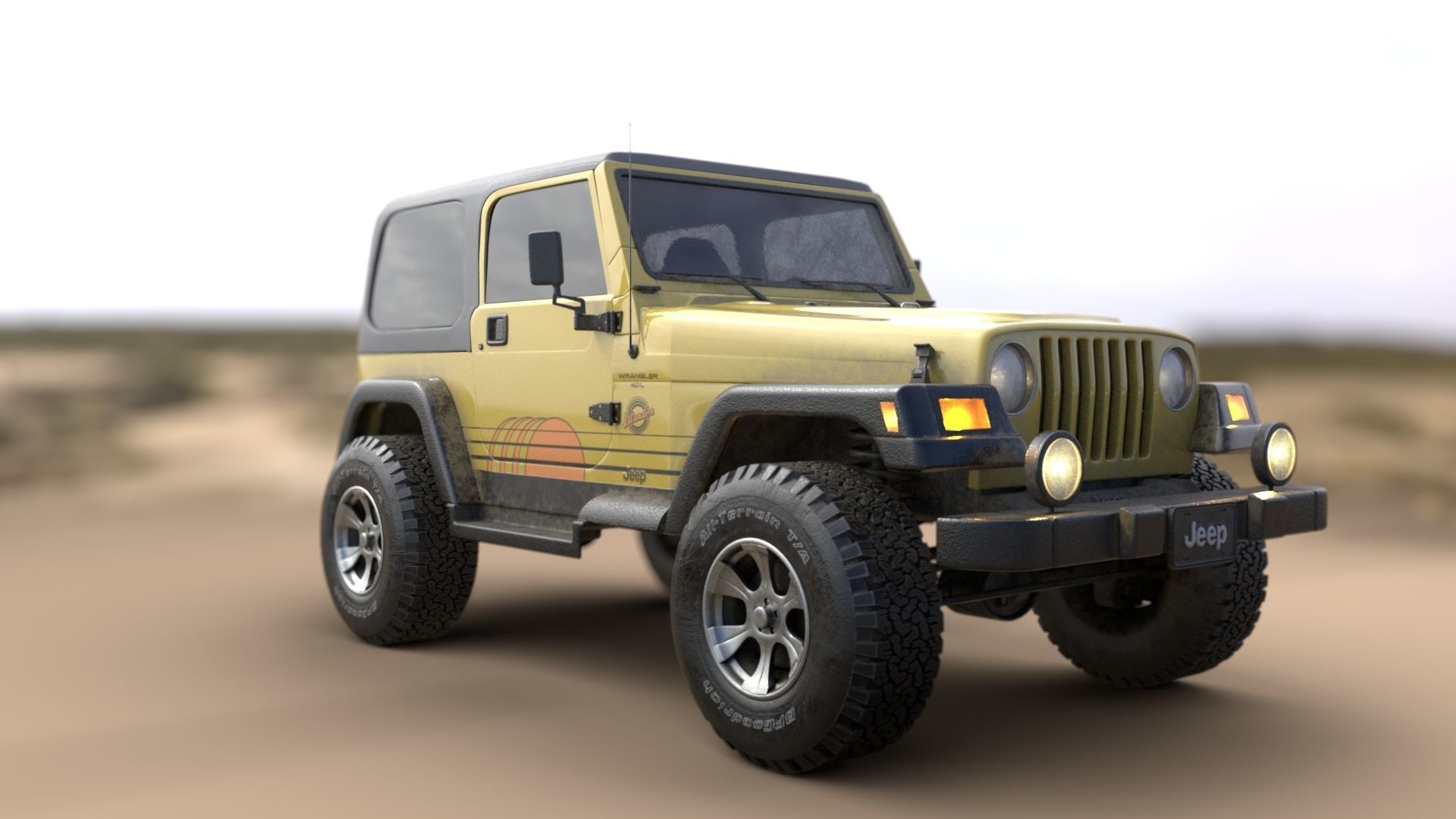 3D model Jeep Wrangler TJ Custom Design Jeep Islander theme VR / AR ...