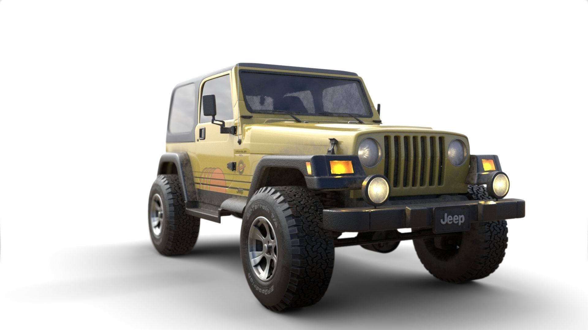 3D model Jeep Wrangler TJ Custom Design Jeep Islander theme VR / AR ...