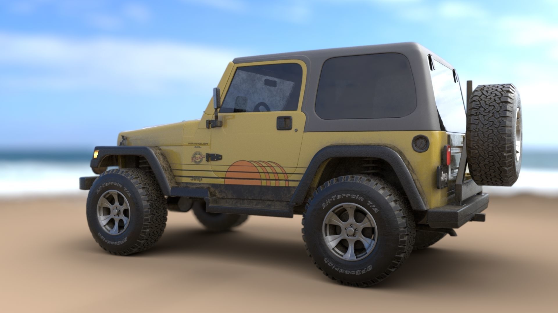 3D model Jeep Wrangler TJ Custom Design Jeep Islander theme VR / AR ...