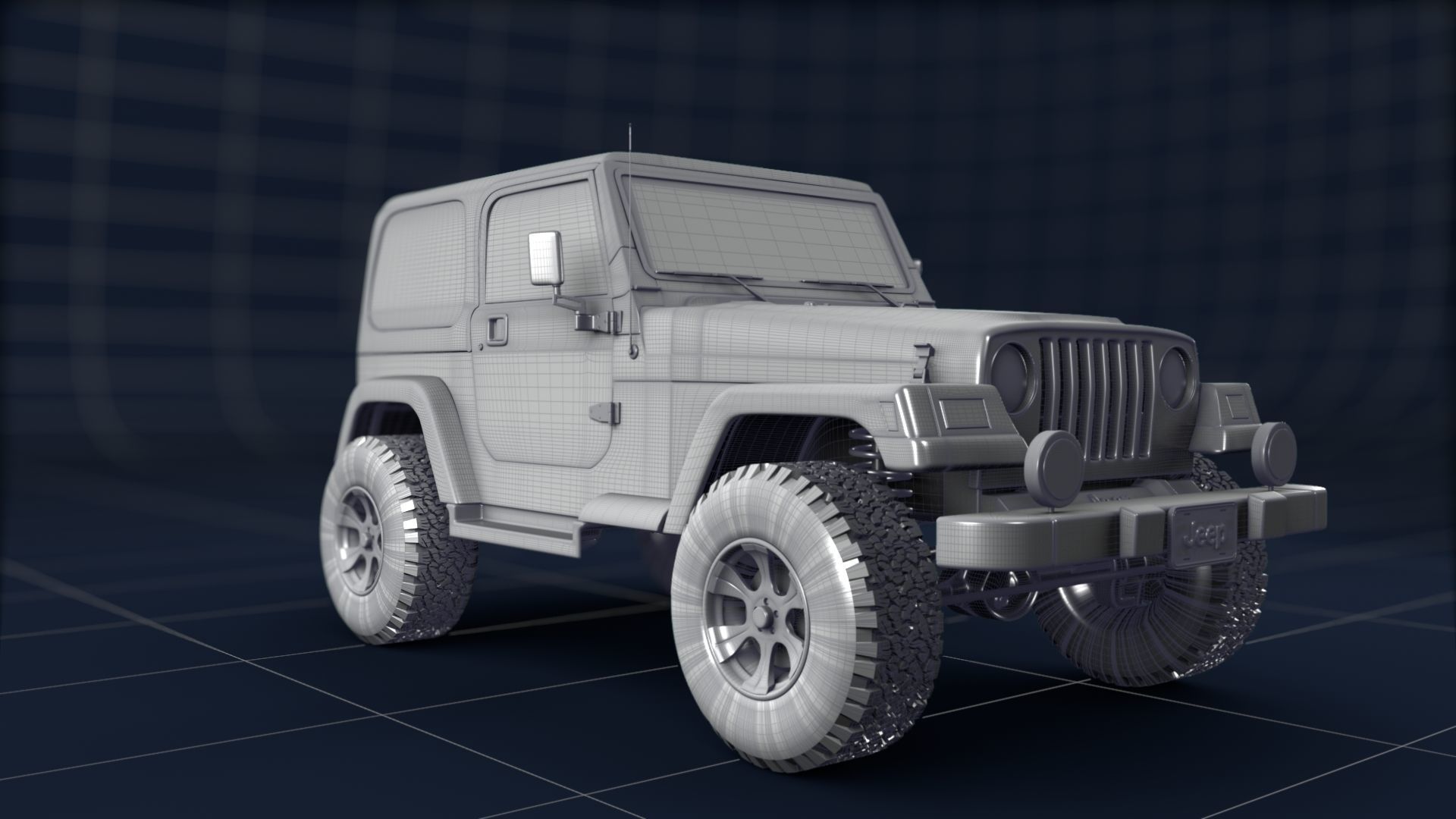 3D model Jeep Wrangler TJ Custom Design Jeep Islander theme VR / AR ...