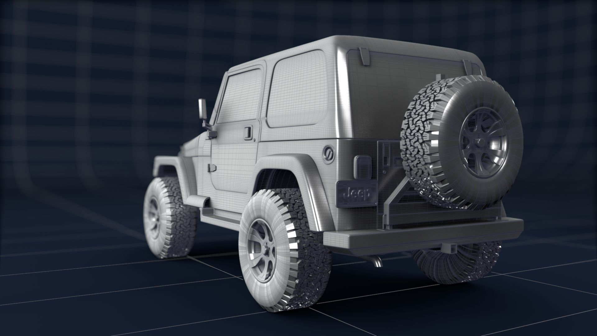 3D model Jeep Wrangler TJ Custom Design Jeep Islander theme VR / AR ...