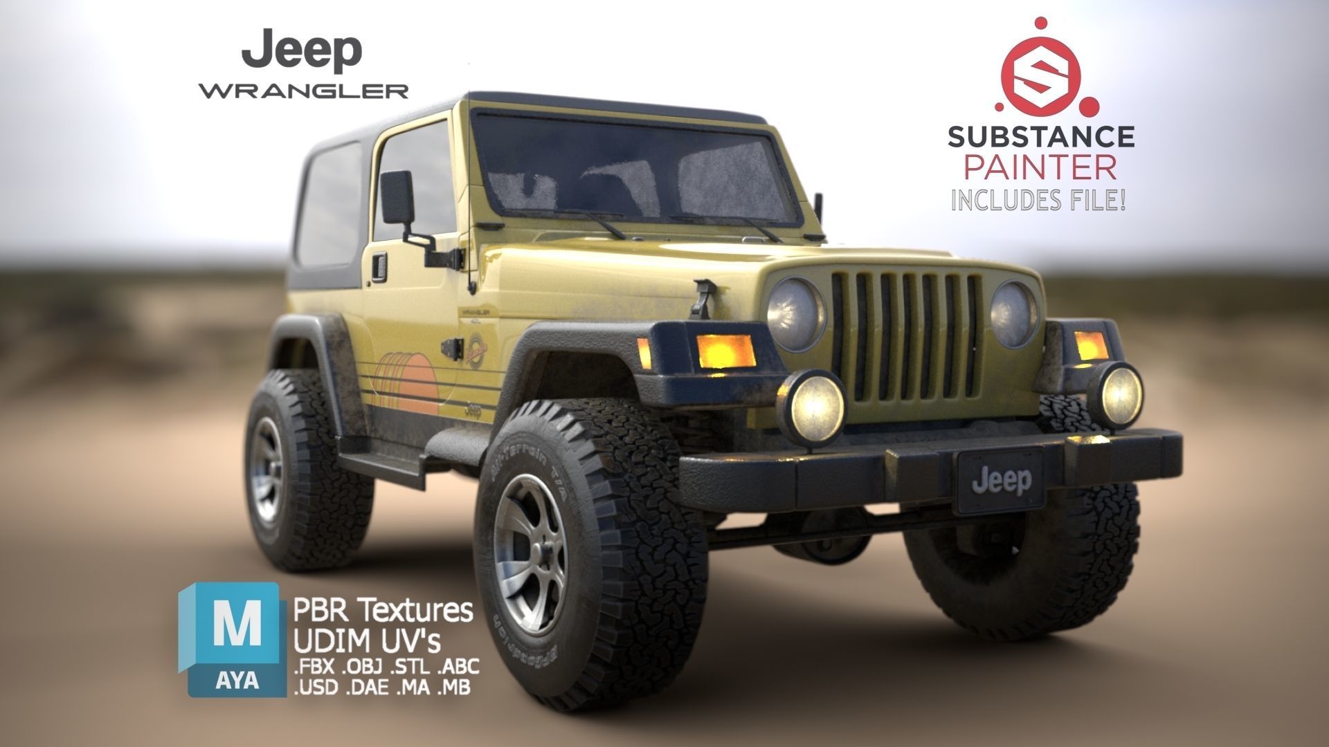 3D model Jeep Wrangler TJ Custom Design Jeep Islander theme VR / AR ...