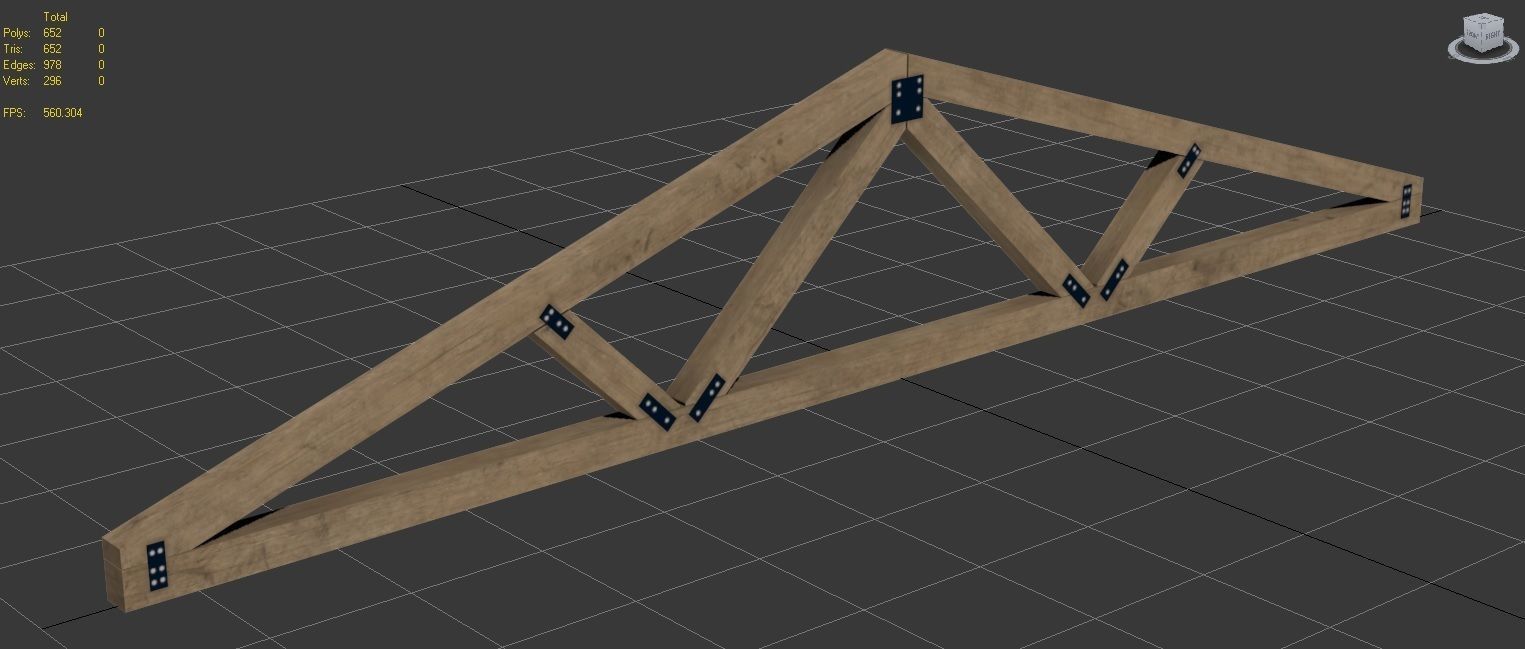 3D model Wooden Roof Truss 03 VR / AR / low-poly | CGTrader