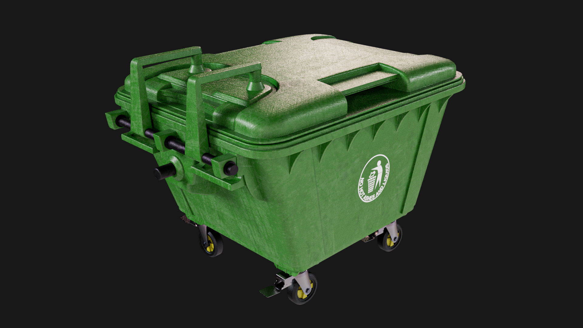 3D model Dustbin Rigged All PBR Unity UE V-Ray Arnold Textures Included ...