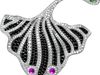 Stingray Fish Black Diamond Brooch 3D model 3D printable | CGTrader