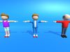 3D model Hypercasual Stickman Characters Boys and Girls VR / AR / low ...