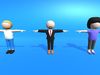 3D model Hypercasual Stickman Characters Boys and Girls VR / AR / low ...