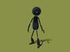 3D model Stickman humanoid with eyes VR / AR / low-poly rigged animated ...