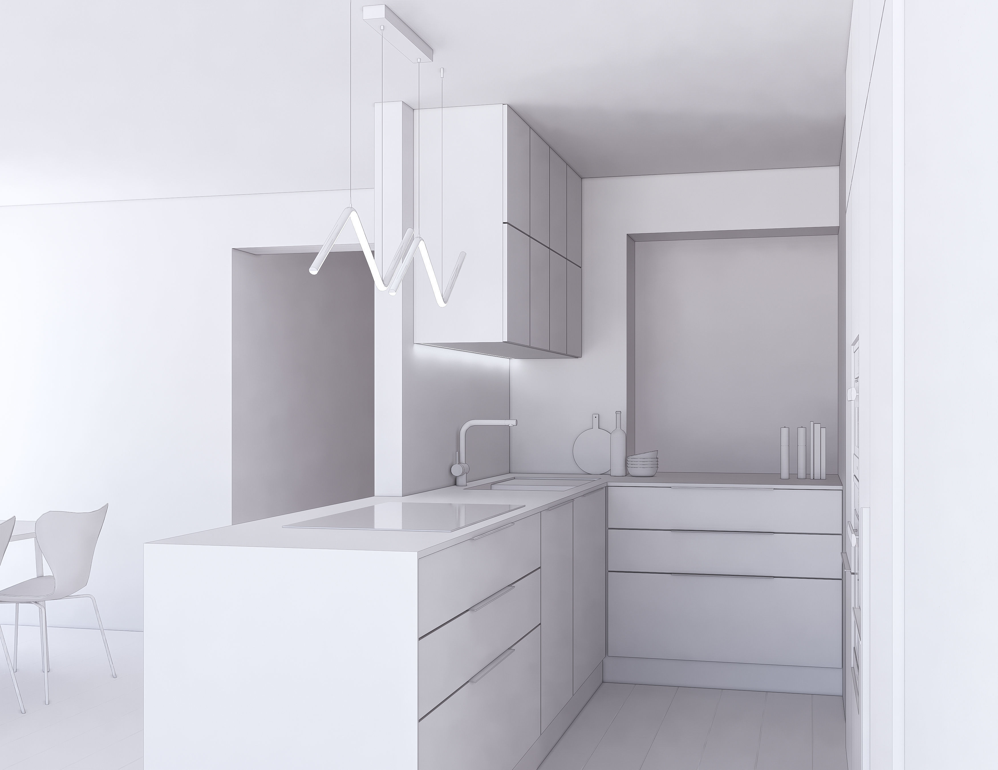 3D model Modern Kitchen Created in Revit 10 VR / AR / low-poly | CGTrader