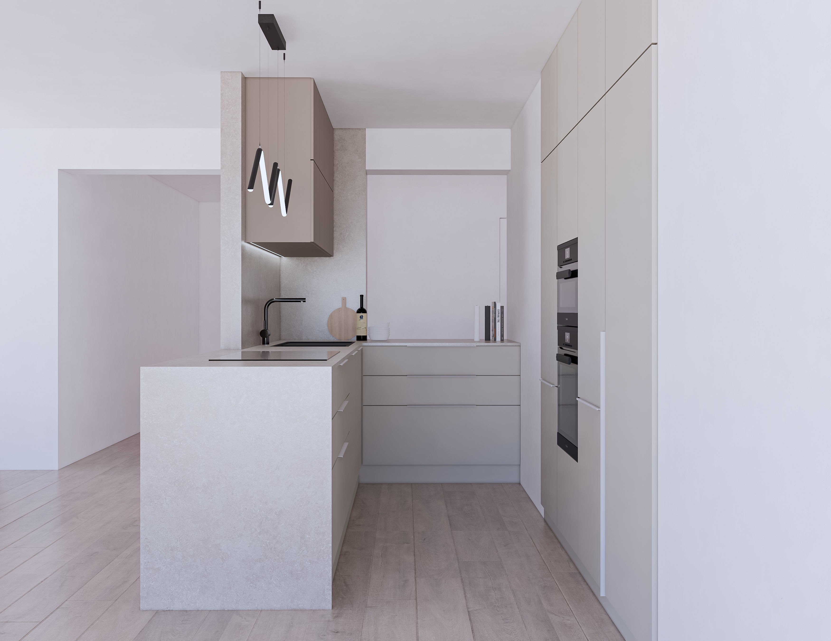 3D model Modern Kitchen Created in Revit 10 VR / AR / low-poly | CGTrader