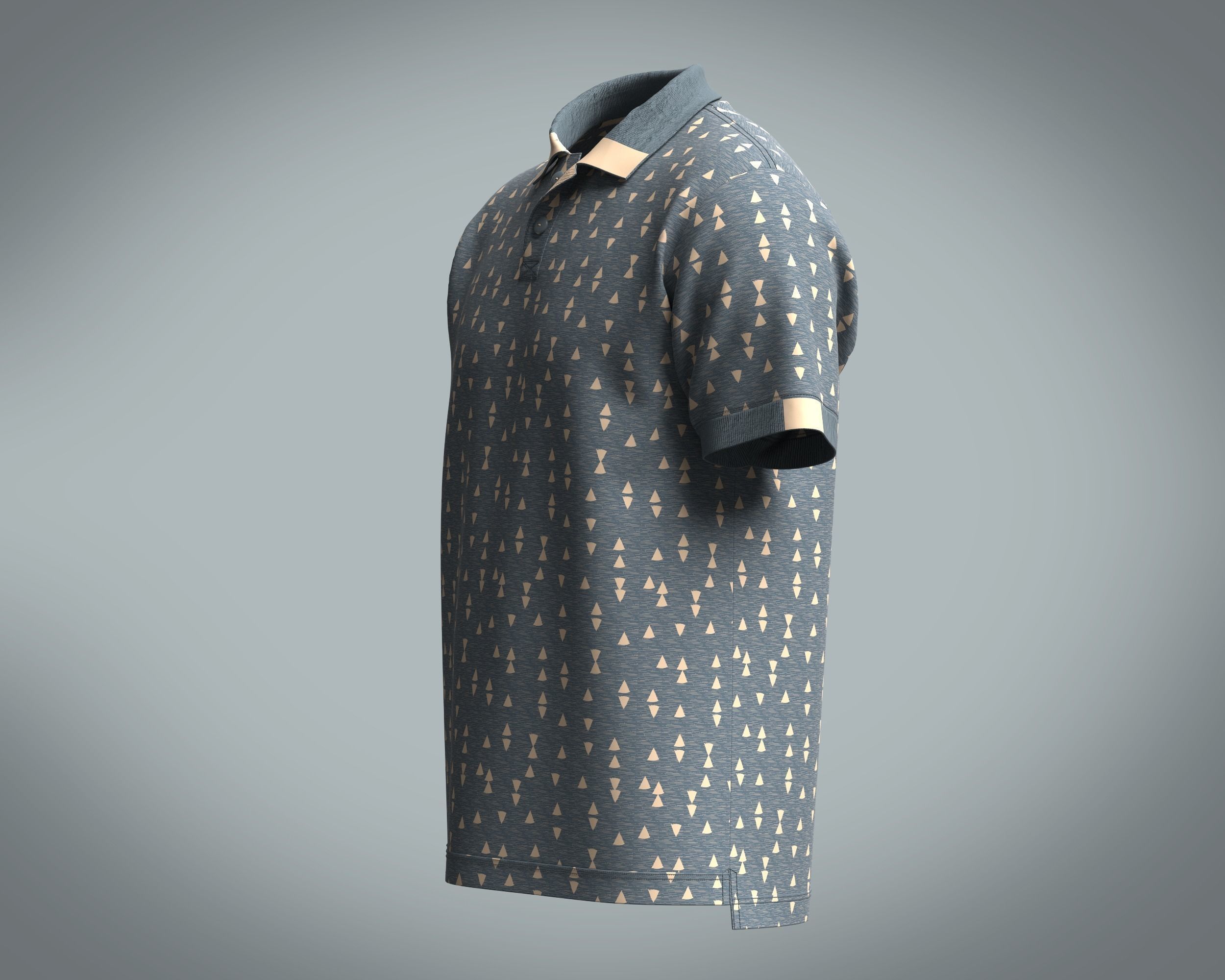 Mens Printed Polo 3D model | CGTrader
