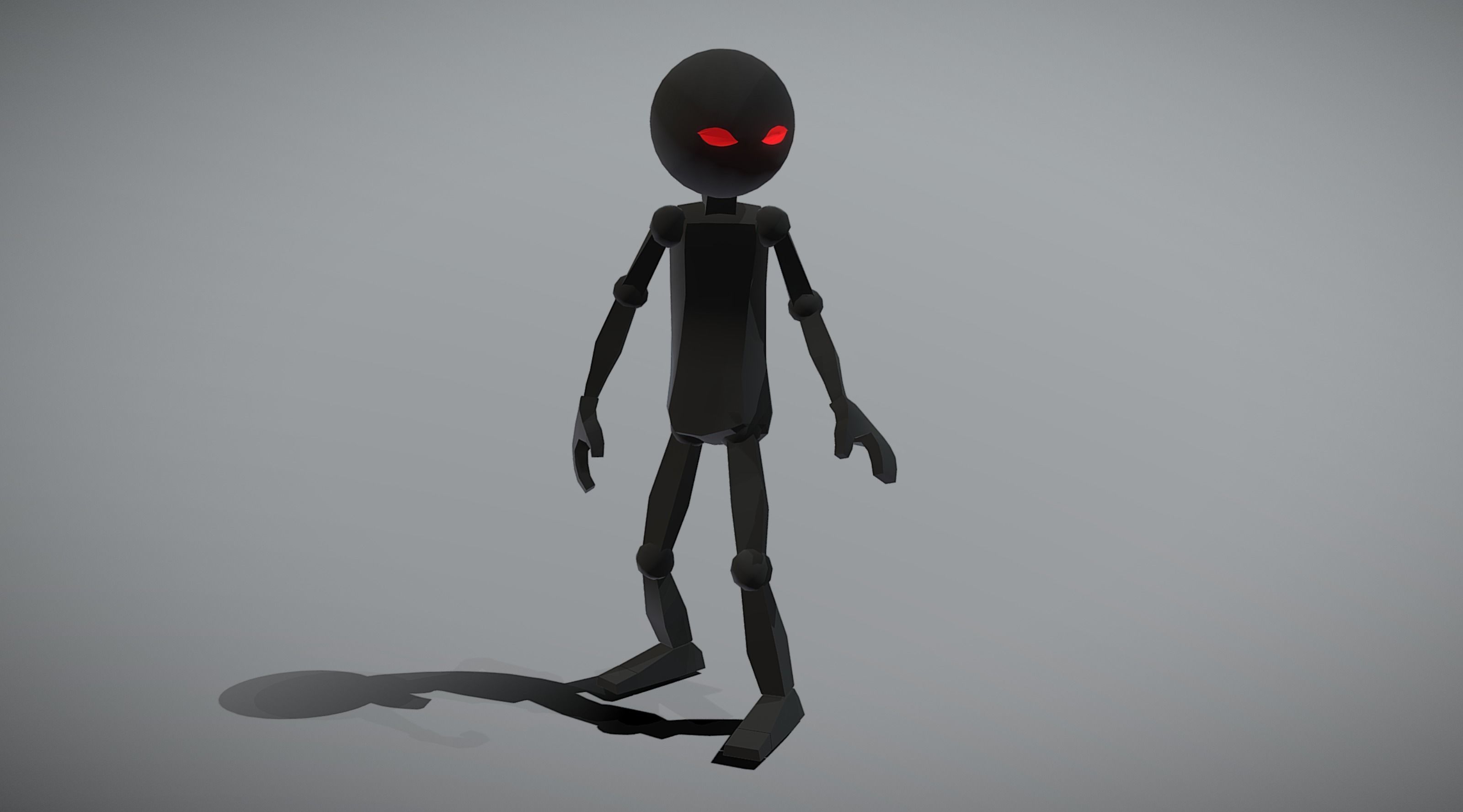 3D model Stickman figure with eyes VR / AR / low-poly rigged animated ...