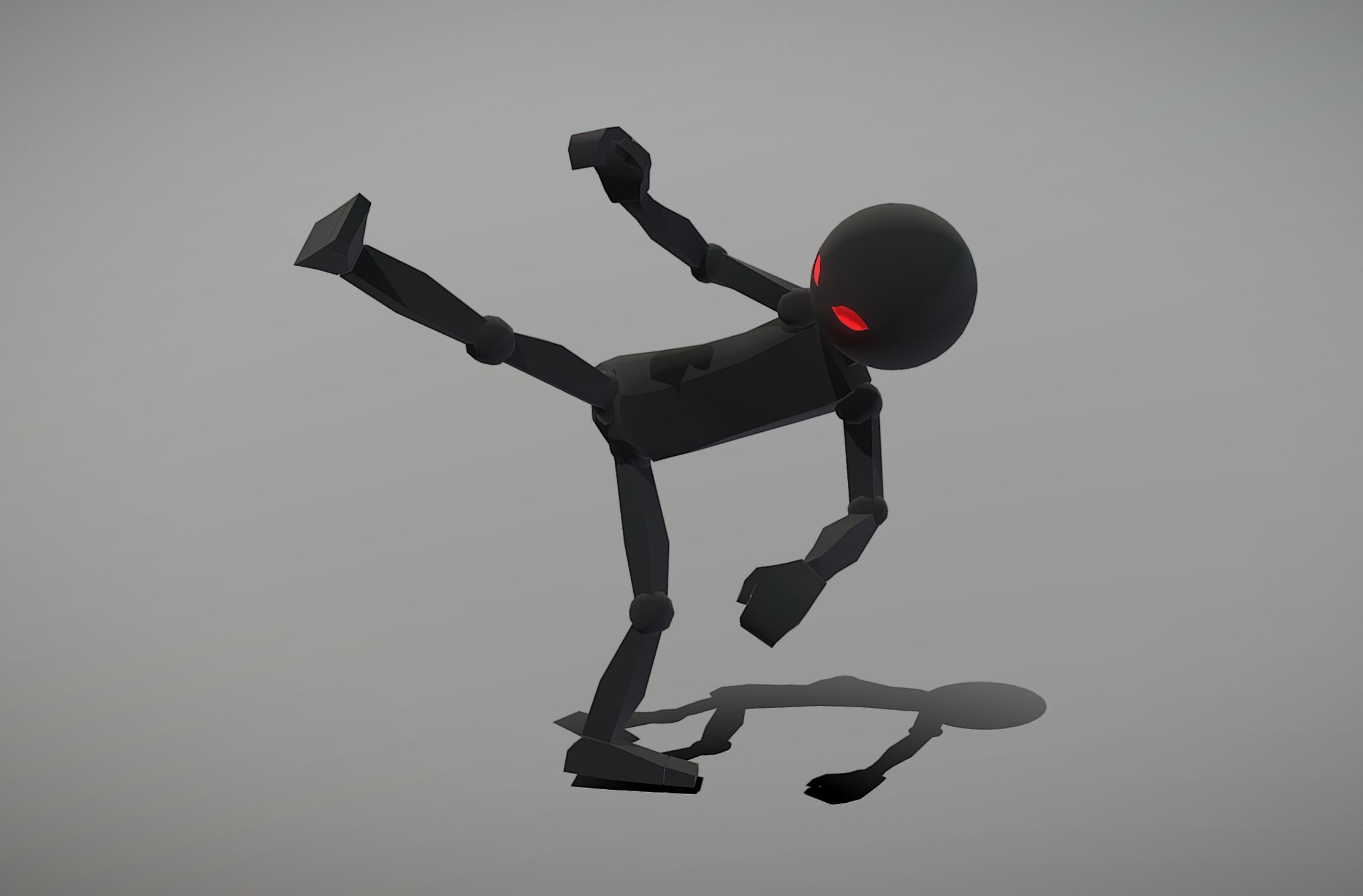 3D model Stickman figure with eyes VR / AR / low-poly rigged animated ...