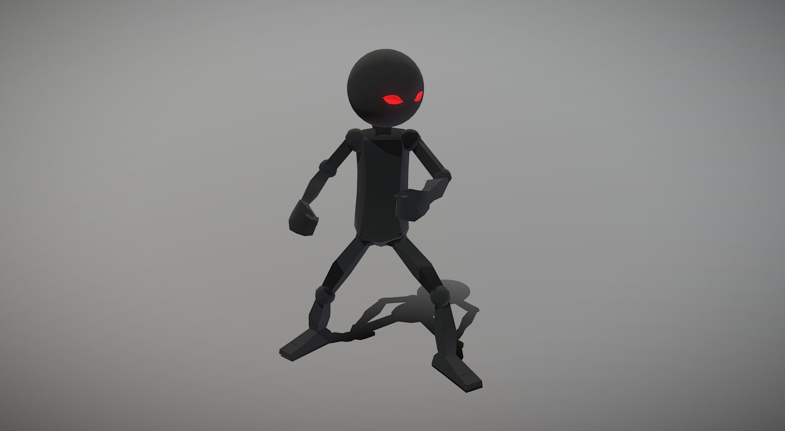 3D model Stickman figure with eyes VR / AR / low-poly rigged animated ...