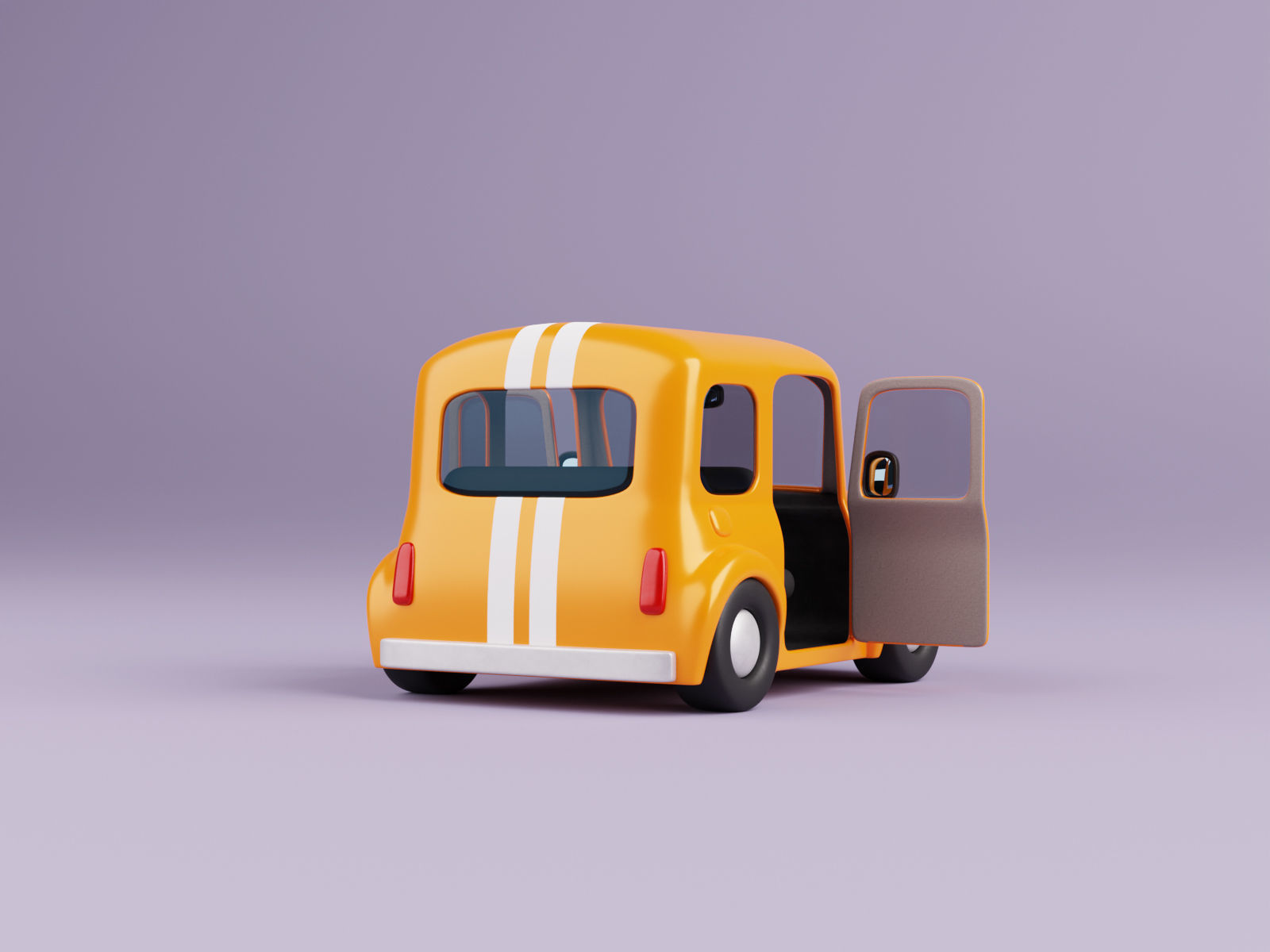 Stylized Cartoon City Car - Fully Rigged 3D model rigged | CGTrader