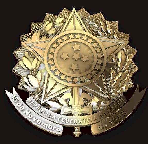 Escudo de Brasil Coat of Arms Brasil 3D model 3D printable | CGTrader