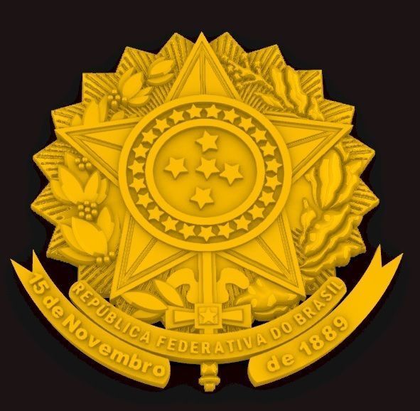 Escudo de Brasil Coat of Arms Brasil 3D model 3D printable | CGTrader