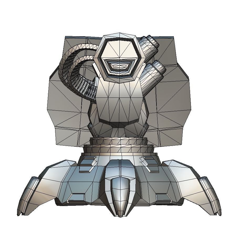 3D model 1 Barrel Robotic Automatic Cannon VR / AR / low-poly | CGTrader