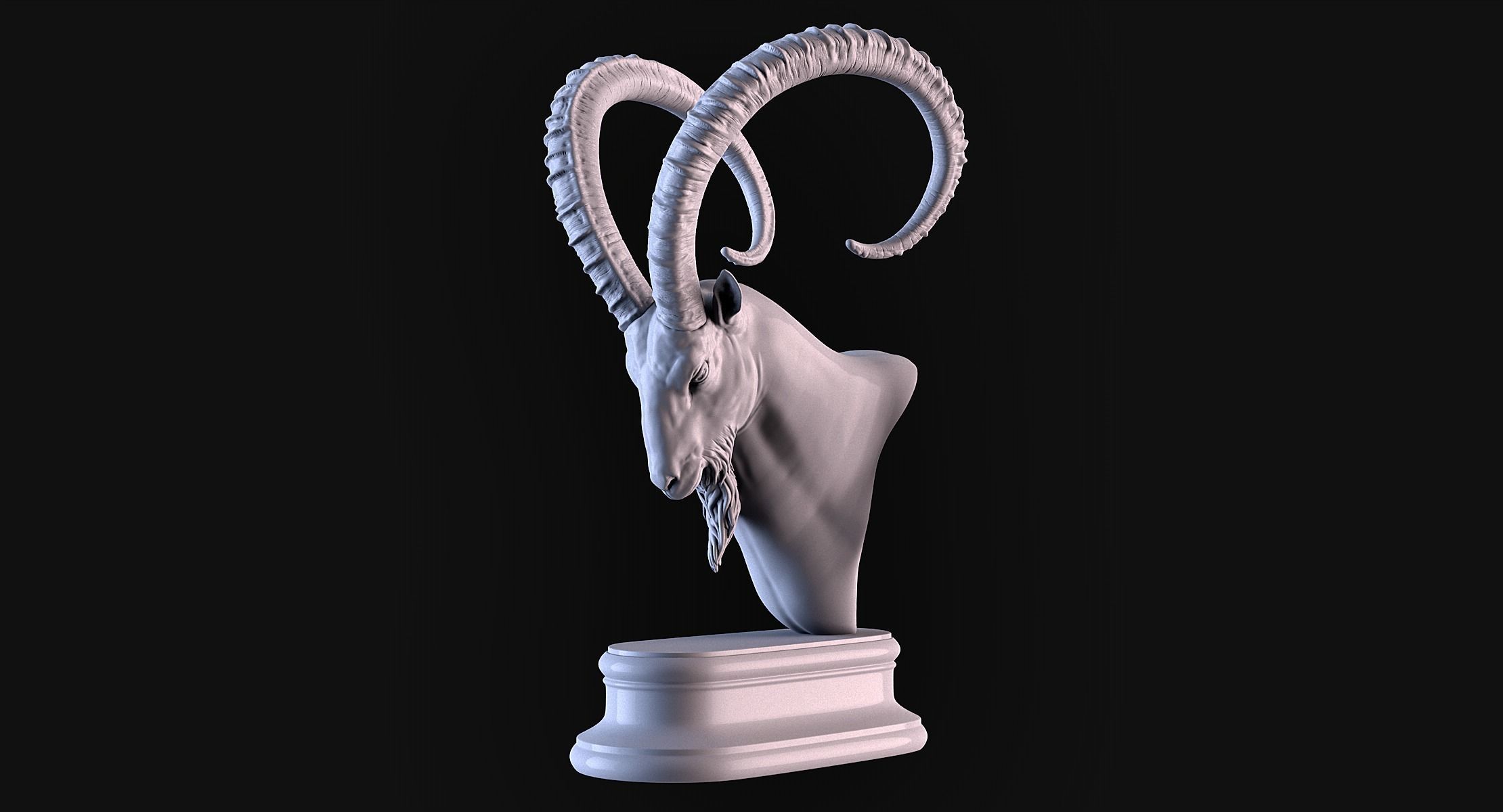 Ibex Head 3D model 3D printable | CGTrader