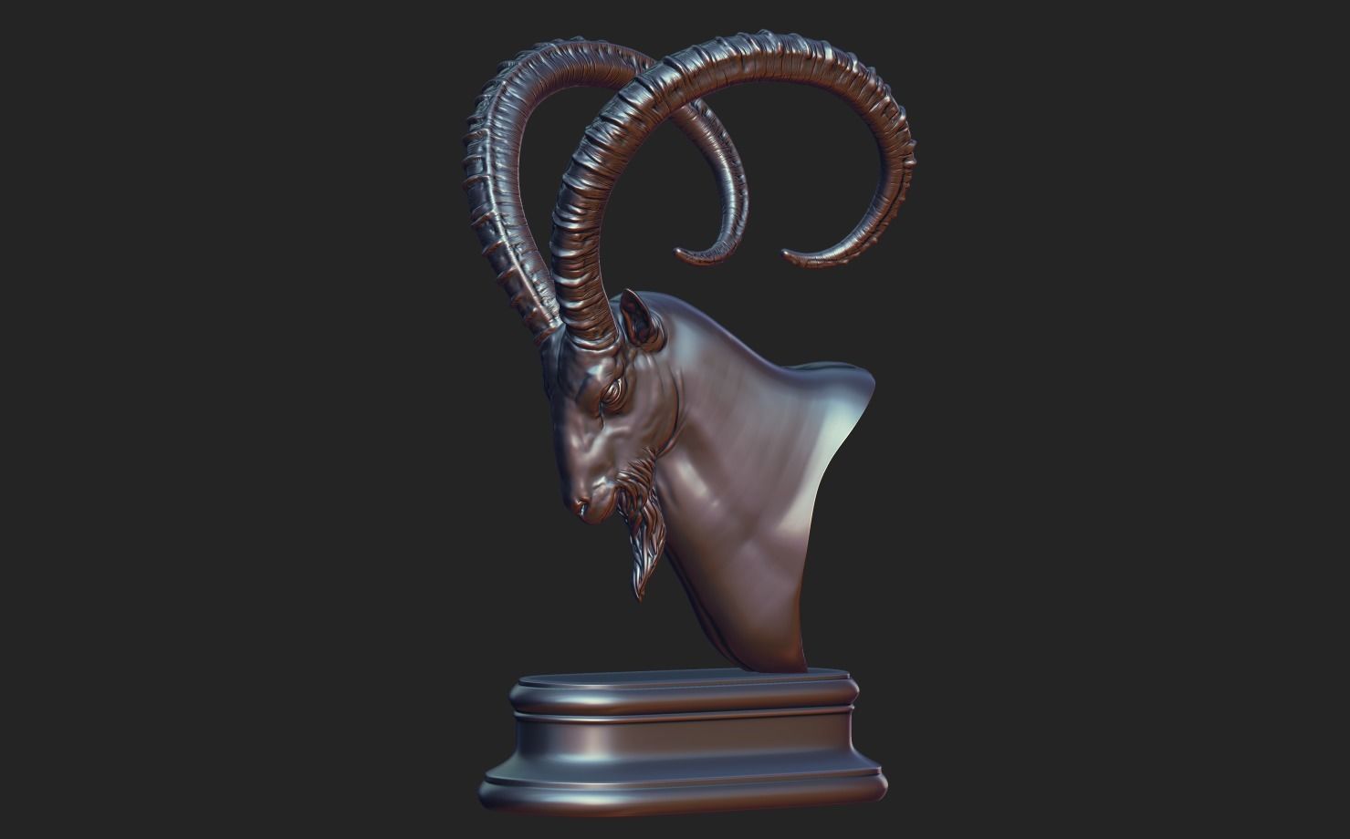 Ibex Head 3D model 3D printable | CGTrader