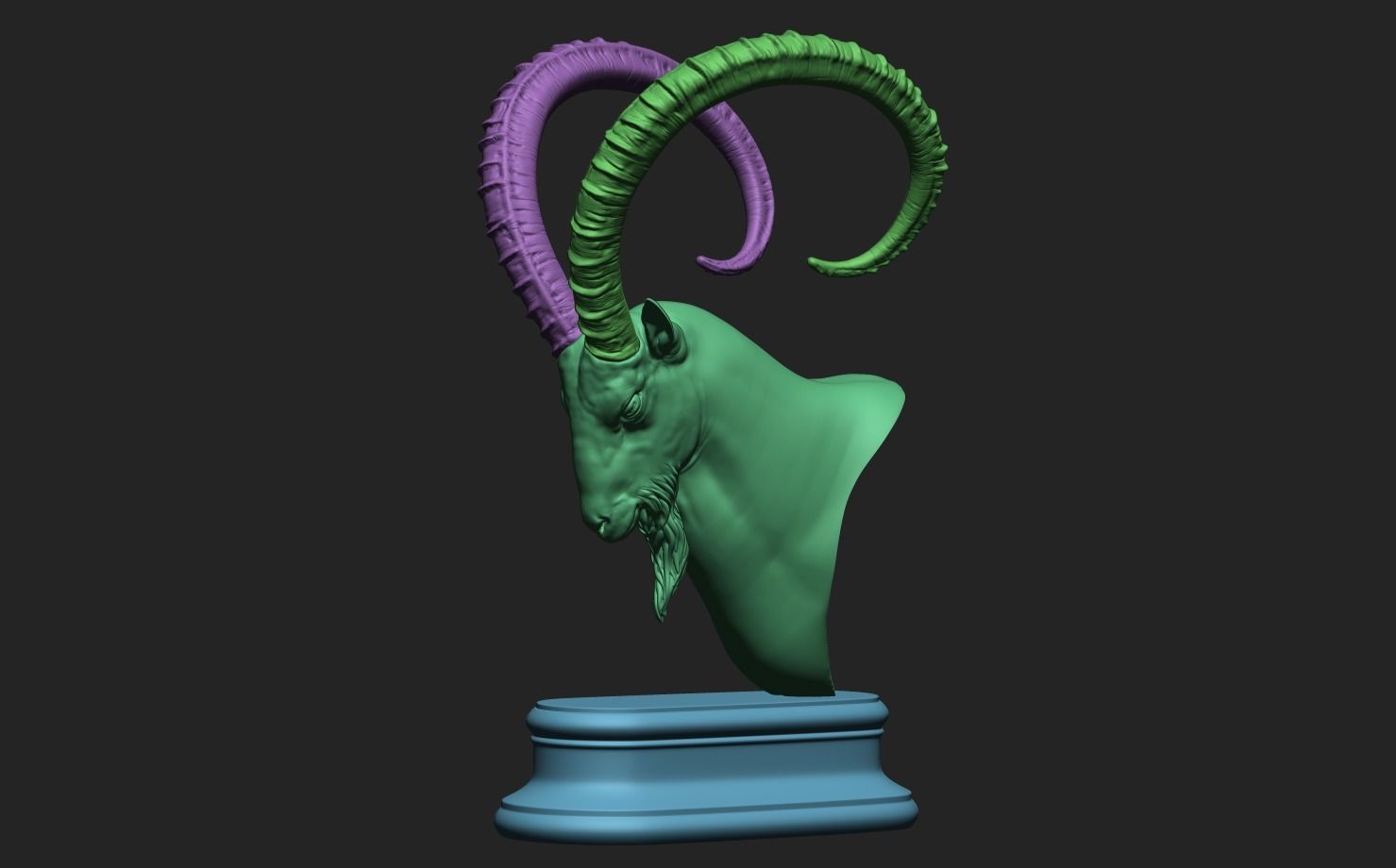 Ibex Head 3D model 3D printable | CGTrader