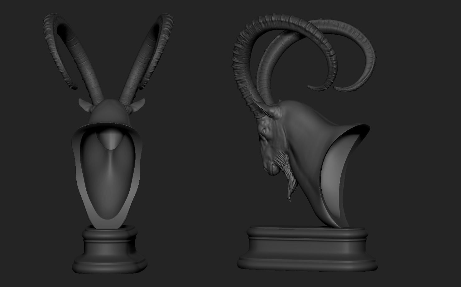 Ibex Head 3D model 3D printable | CGTrader