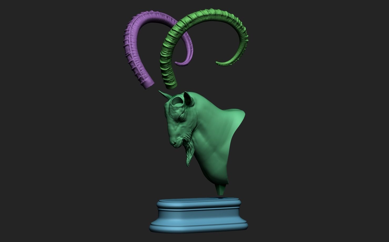 Ibex Head 3D model 3D printable | CGTrader