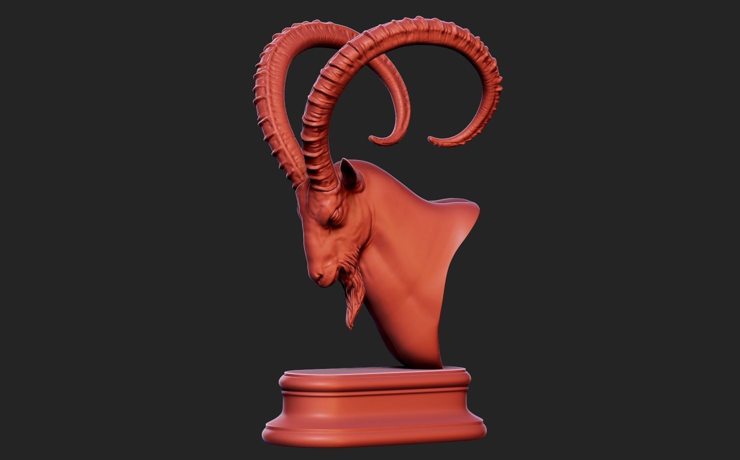Ibex Head 3D model 3D printable | CGTrader