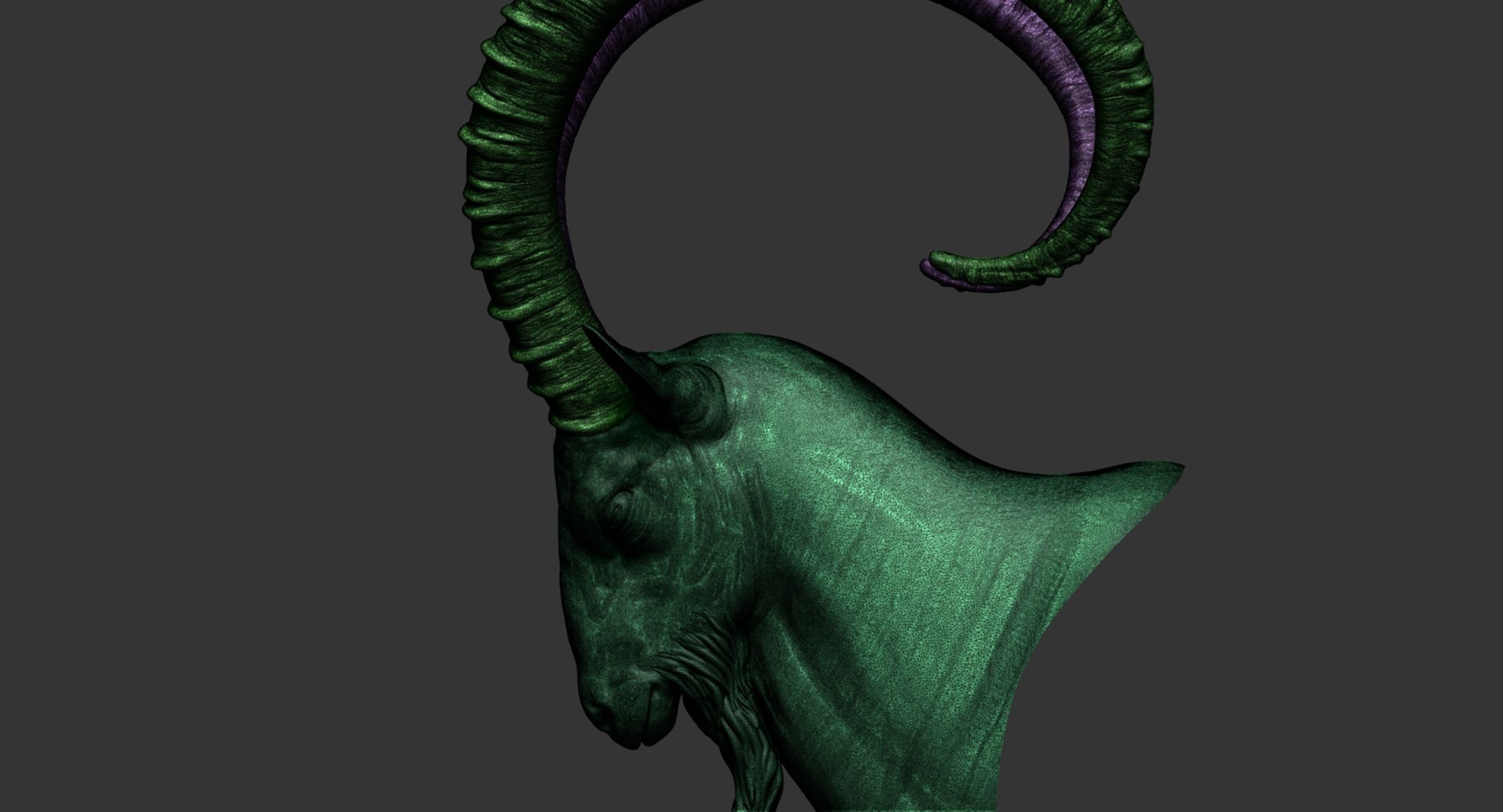 Ibex Head 3D model 3D printable | CGTrader