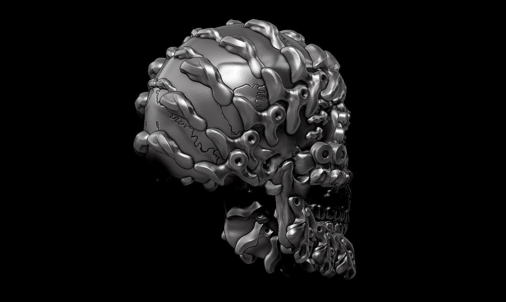 skull robot head a23 3d print model 3D model 3D printable | CGTrader