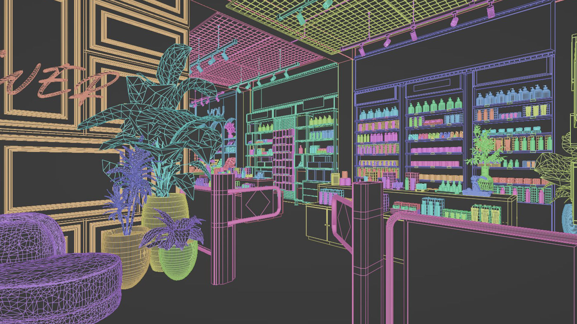 Cosmetic Store Scene Blender - Fbx - Obj 3D model | CGTrader
