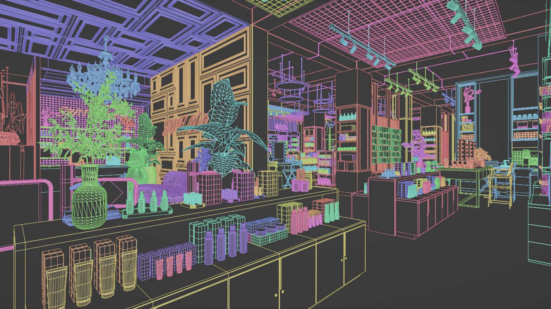 Cosmetic Store Scene Blender - Fbx - Obj 3D model | CGTrader